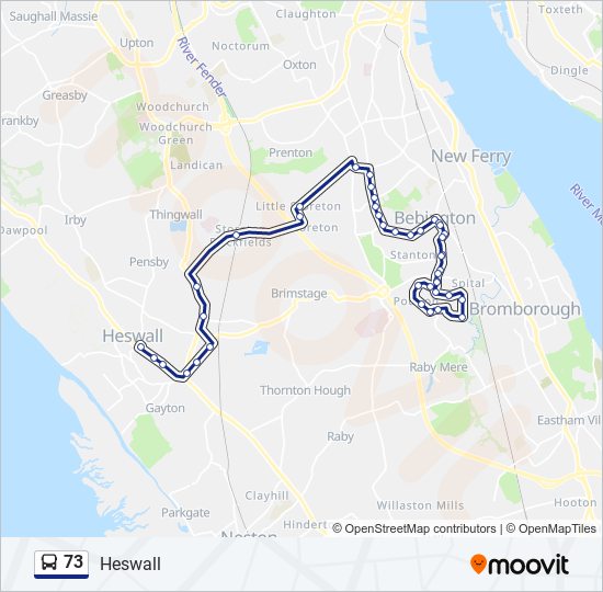 73 Route: Schedules, Stops & Maps - Lower Bebington (Updated)