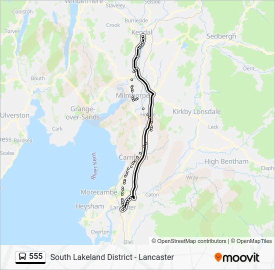 555 Route: Schedules, Stops & Maps - Kendal Bus Station (Ken) (Updated)