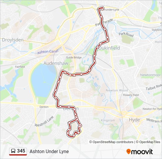 345 Route: Schedules, Stops & Maps - Stockport Rd/Crown Point (Updated)