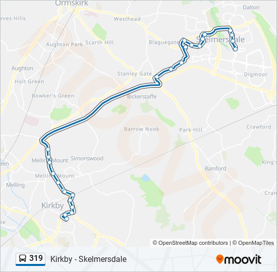 319 Route: Schedules, Stops & Maps - Kirkby (Updated)