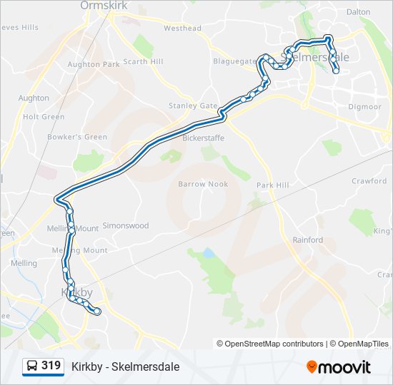 319 Route Schedules Stops Maps Skelmersdale Updated 