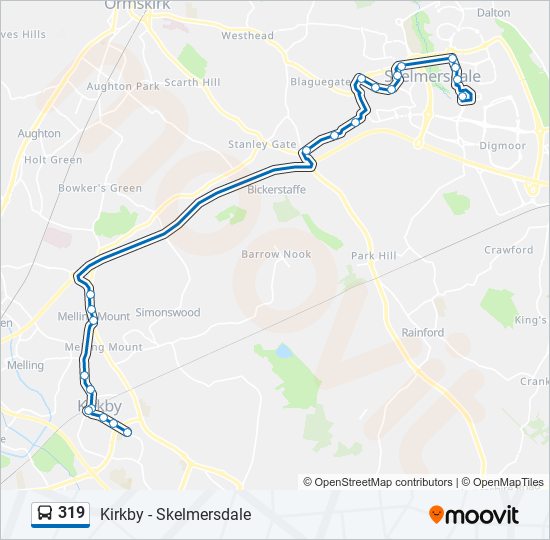319 Route: Schedules, Stops & Maps - Kirkby (Updated)