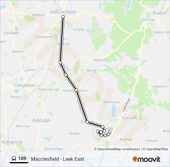 109 Route: Schedules, Stops & Maps - Macclesfield (Updated)
