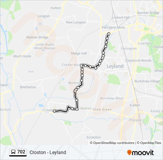 702 Route: Schedules, Stops & Maps - Farington Moss (Updated)