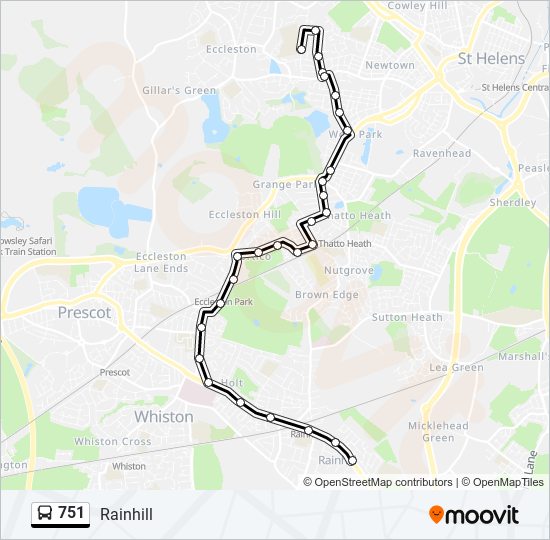 751 Route: Schedules, Stops & Maps - Rainhill (Updated)