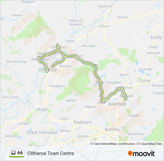 66 Route: Schedules, Stops & Maps - Clitheroe Town Centre (Updated)