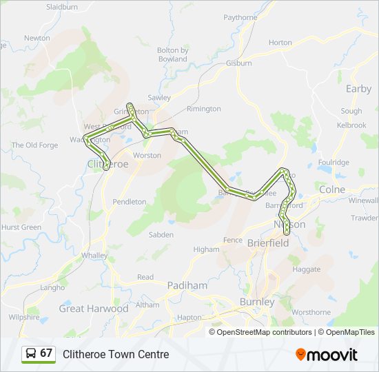 67 Route: Schedules, Stops & Maps - Clitheroe Town Centre (Updated)