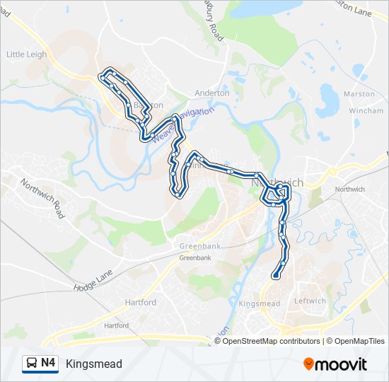 n4 Route: Schedules, Stops & Maps - Kingsmead (Updated)