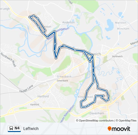 n4 Route: Schedules, Stops & Maps - Leftwich (Updated)