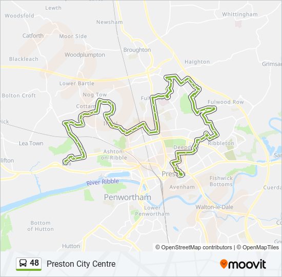 48 Route: Schedules, Stops & Maps - Preston City Centre (Updated)