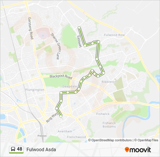 48 Route: Schedules, Stops & Maps - Fulwood Asda (Updated)