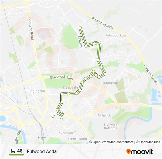 48 Route: Schedules, Stops & Maps - Fulwood Asda (Updated)