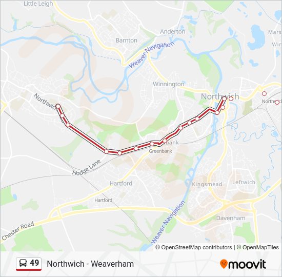 49 Route: Schedules, Stops & Maps - Northwich Road (Updated)