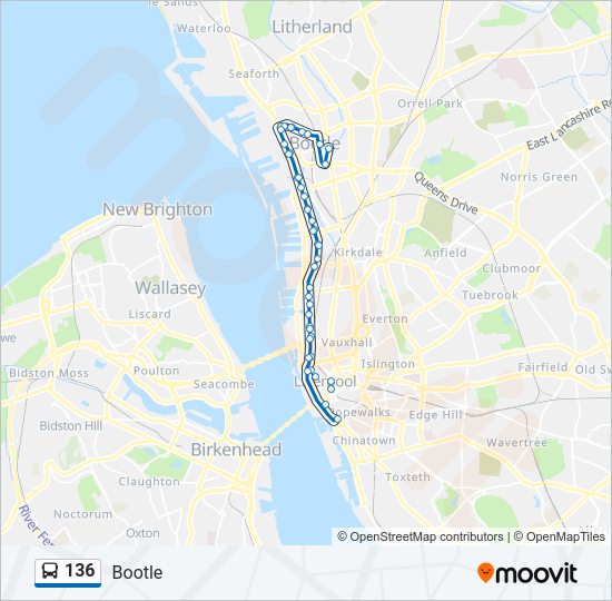 136 Route: Schedules, Stops & Maps - Bootle (Updated)