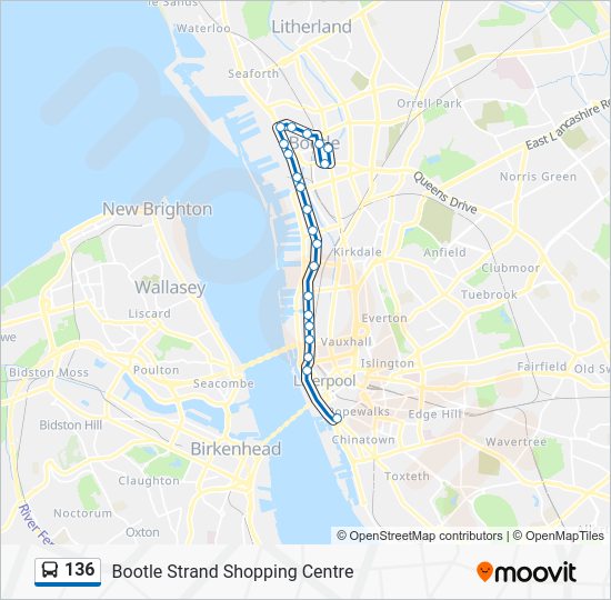 136 Route: Schedules, Stops & Maps - Bootle Strand Shopping Centre ...