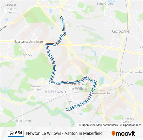 654 Route: Schedules, Stops & Maps - Byrchall And St Edmund Arrowsmith ...