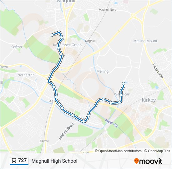 727 Route: Schedules, Stops & Maps - Maghull High School (Updated)
