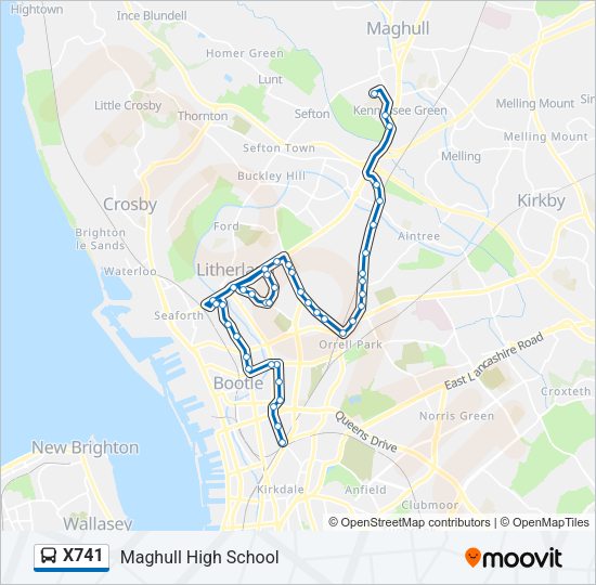 x741 Route: Schedules, Stops & Maps - Maghull High School (Updated)