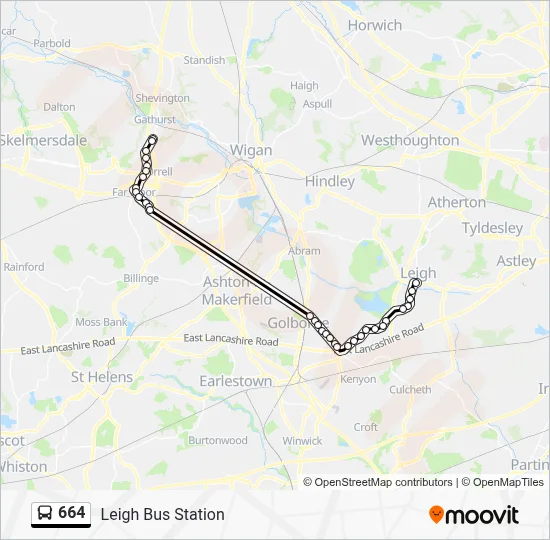 664 Route: Schedules, Stops & Maps - Leigh Bus Station (Updated)