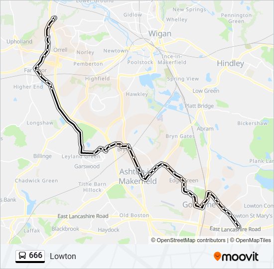 666 Route: Schedules, Stops & Maps - Lowton (Updated)