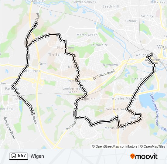 667 Route: Schedules, Stops & Maps - Wigan (Updated)