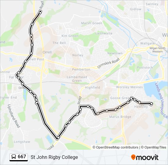 667 Route: Schedules, Stops & Maps - St John Rigby College (Updated)