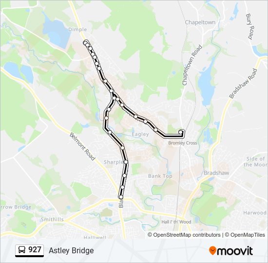927 Route: Schedules, Stops & Maps - Astley Bridge (Updated)