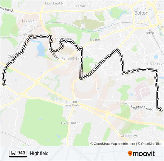 943 Route: Schedules, Stops & Maps - Highfield (Updated)