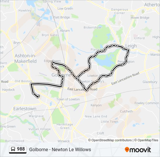988 Route: Schedules, Stops & Maps - Lowton (Updated)