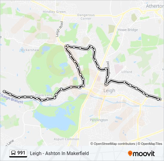 991 Route: Schedules, Stops & Maps - Bedford (Updated)