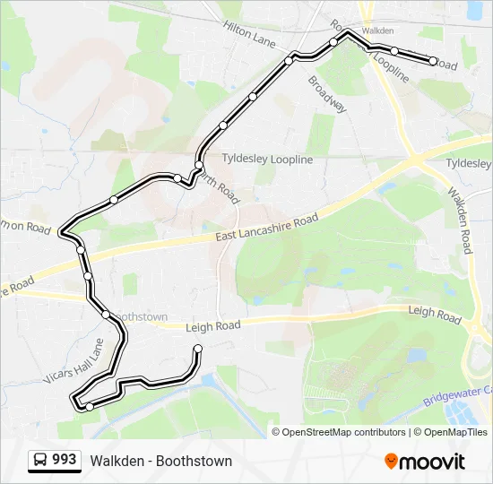 993 Route: Schedules, Stops & Maps - Co-Op Academy Walkden (Updated)