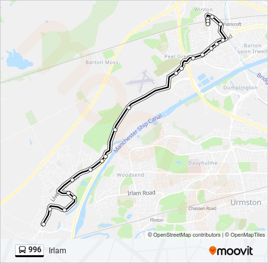 996 Route: Schedules, Stops & Maps - Irlam (Updated)