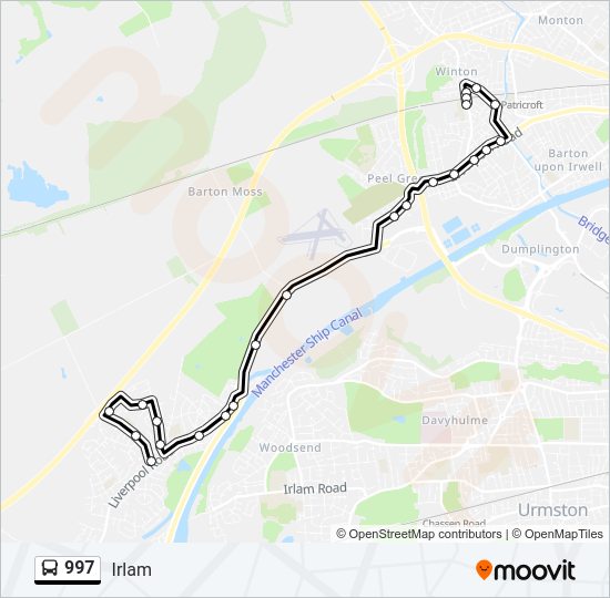 997 Route: Schedules, Stops & Maps - Irlam (Updated)