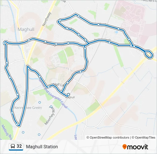 32 Route: Schedules, Stops & Maps - Maghull Station (Updated)