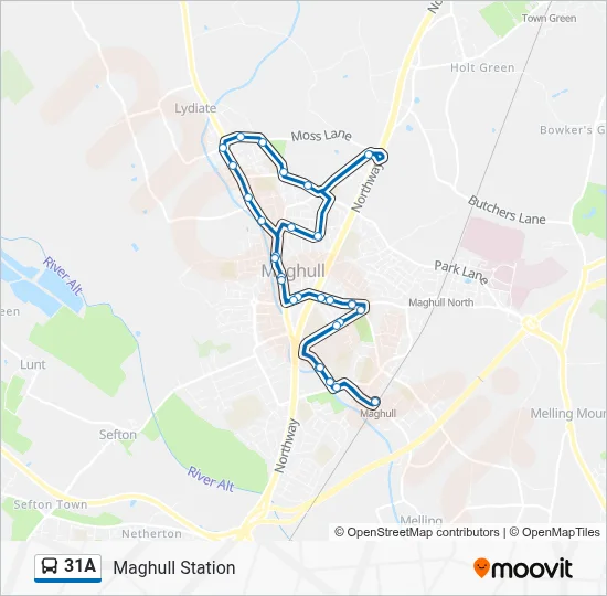 31A Route: Schedules, Stops & Maps - Maghull Station (Updated)