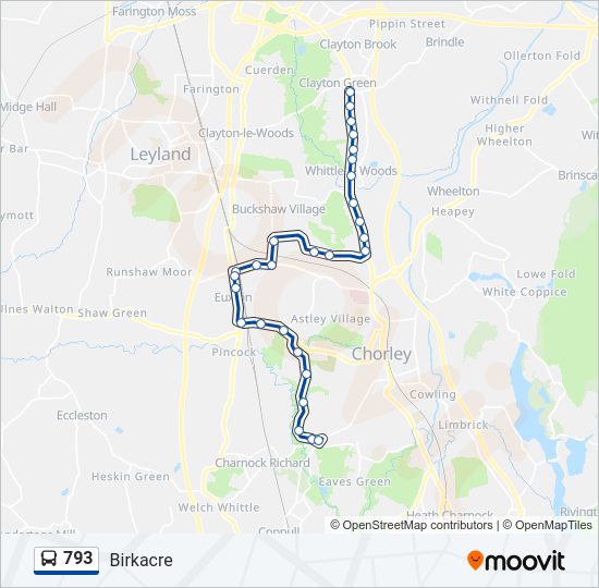 793 Route: Schedules, Stops & Maps - Birkacre (Updated)