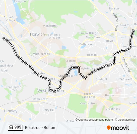 905 Route: Schedules, Stops & Maps - Bradshaw (Updated)