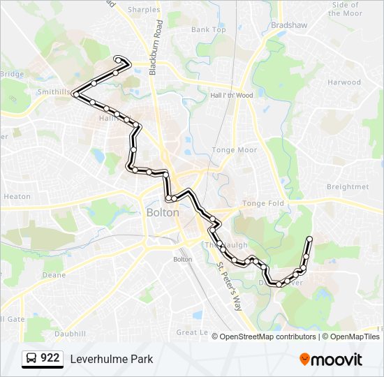 922 Route: Schedules, Stops & Maps - Leverhulme Park (Updated)