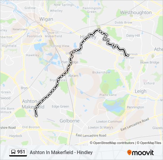 951 Route: Schedules, Stops & Maps - Ashton-In-Makerfield (Updated)