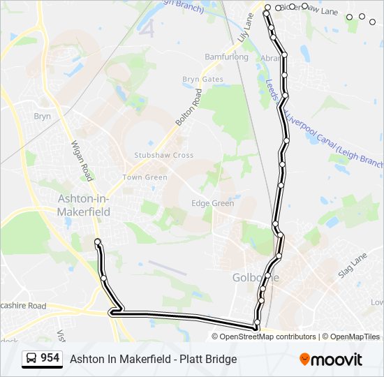 954 Route: Schedules, Stops & Maps - Ashton-In-Makerfield (Updated)