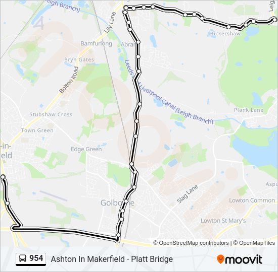 954 Route: Schedules, Stops & Maps - Ashton-In-Makerfield (Updated)