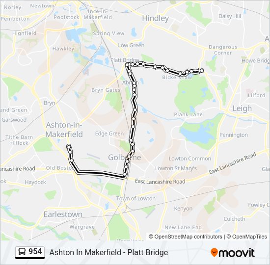 954 Route: Schedules, Stops & Maps - Tamer Lane End (Updated)