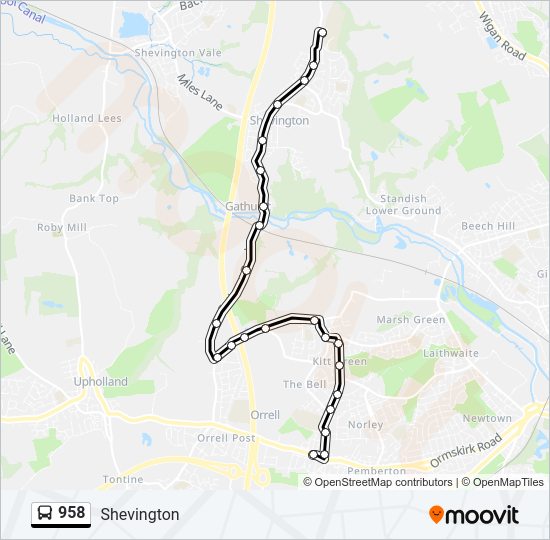 958 Route: Schedules, Stops & Maps - Shevington (Updated)