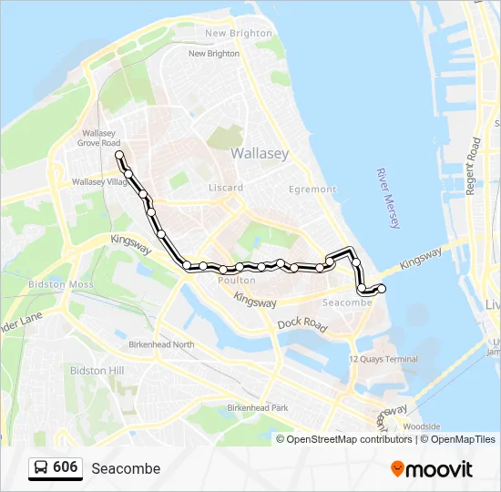 606 Route: Schedules, Stops & Maps - Seacombe (Updated)