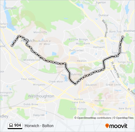 904 Route: Schedules, Stops & Maps - Horwich (Updated)