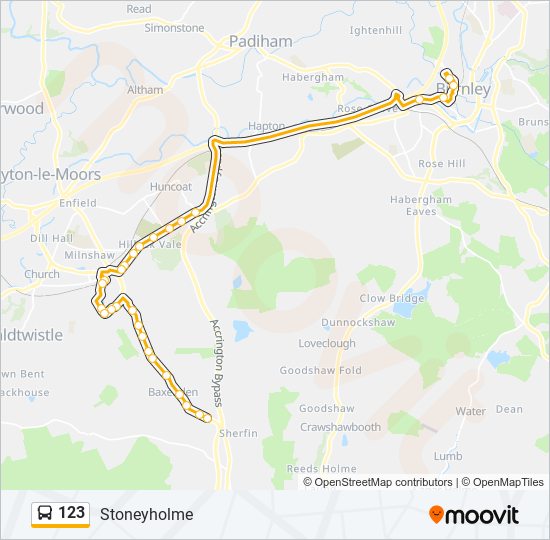 123 Route: Schedules, Stops & Maps - Stoneyholme (Updated)