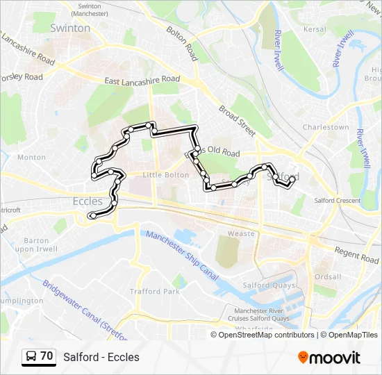 70 Route: Schedules, Stops & Maps - Salford Shopping Centre (Updated)