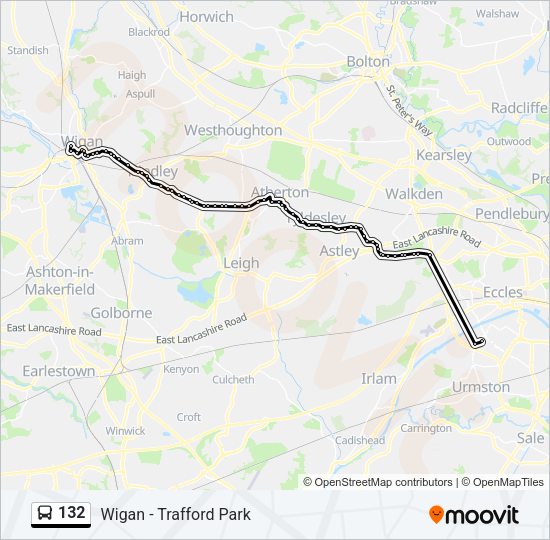 132 Route: Schedules, Stops & Maps - The Trafford Centre Bus Station ...