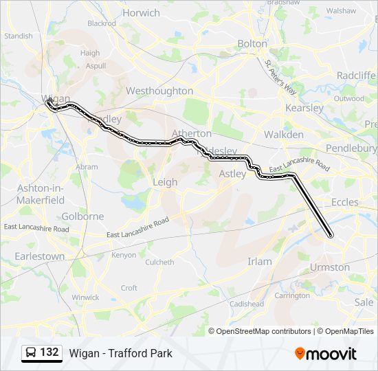 132 Route: Schedules, Stops & Maps - Wigan Bus Station (Updated)
