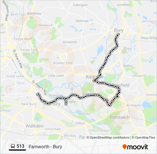 513 Route: Schedules, Stops & Maps - Bury Interchange (Updated)